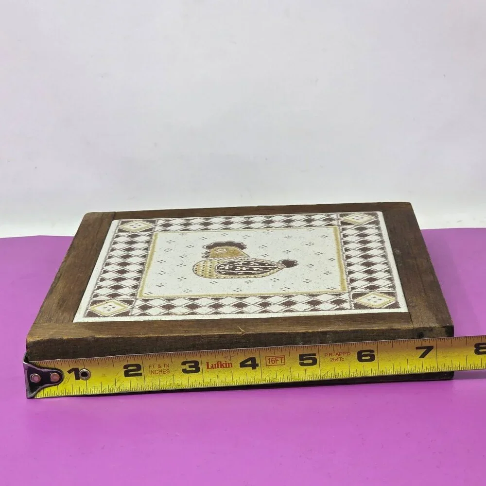 Piemme | Kitchen | Vintage Italian Ceramic Tile Trivet Wooden Frame ...